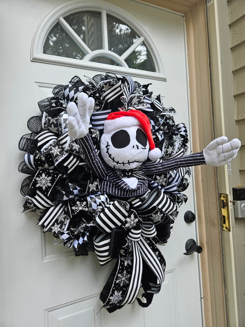 Jack Skellington Wreath, Nightmare Before Christmas Wreath, Halloween ...