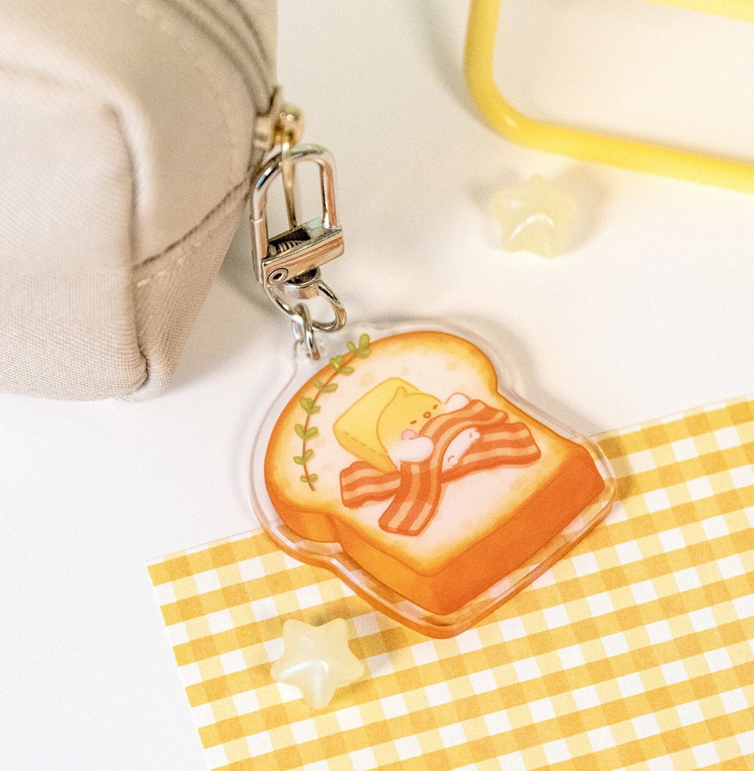 Cute Devyegg Toast Keychain, Kawaii, Muffin Corner Sweet Dreams Acrylic ...