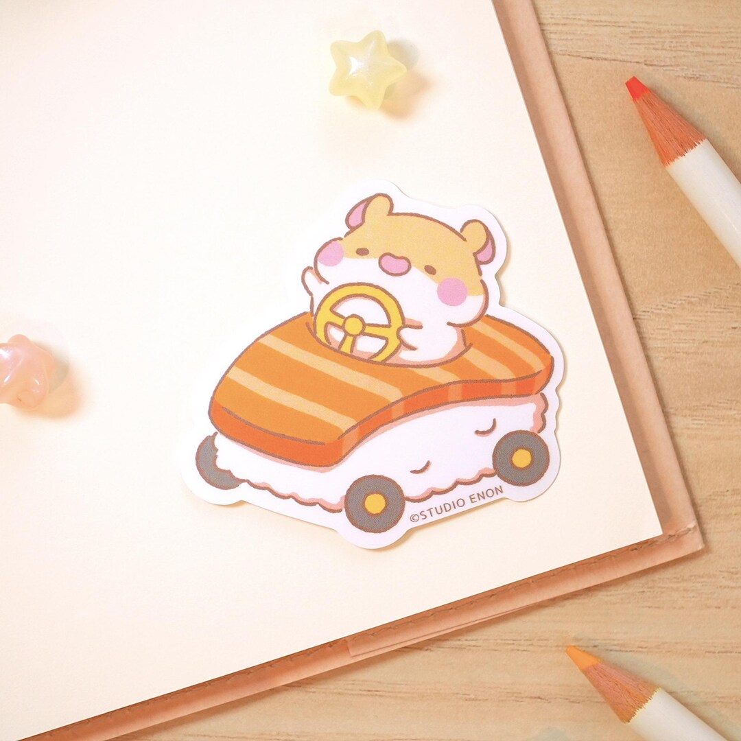 Cute Sushi Car Waterproof Sticker, Water Bottle Sticker, Laptop Decor ...