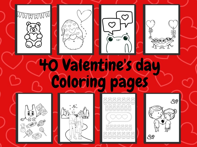 Valentines Day Coloring Pages, Coloring Sheets for Kids, Cute Coloring ...