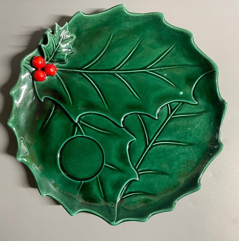 Lefton Mid Century Modern Lefton Holly 1363 Plate With Cup Holder or ...