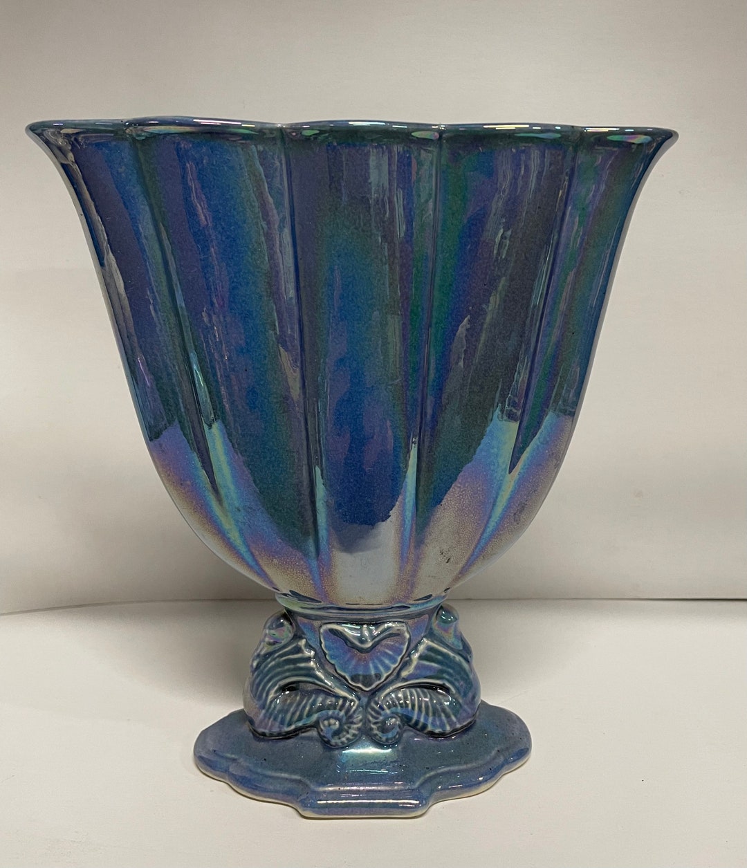 Cowan Pottery Larkspur Luster Narrow Fan Vase Seahorses - Etsy