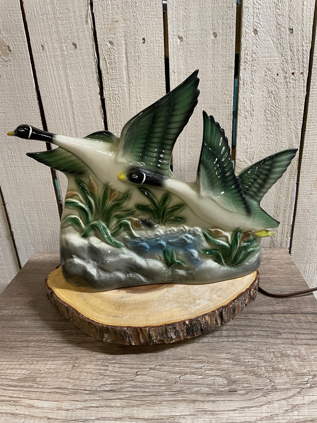 Flying Geese 1950s Ceramic Table Lamp Tested - Etsy