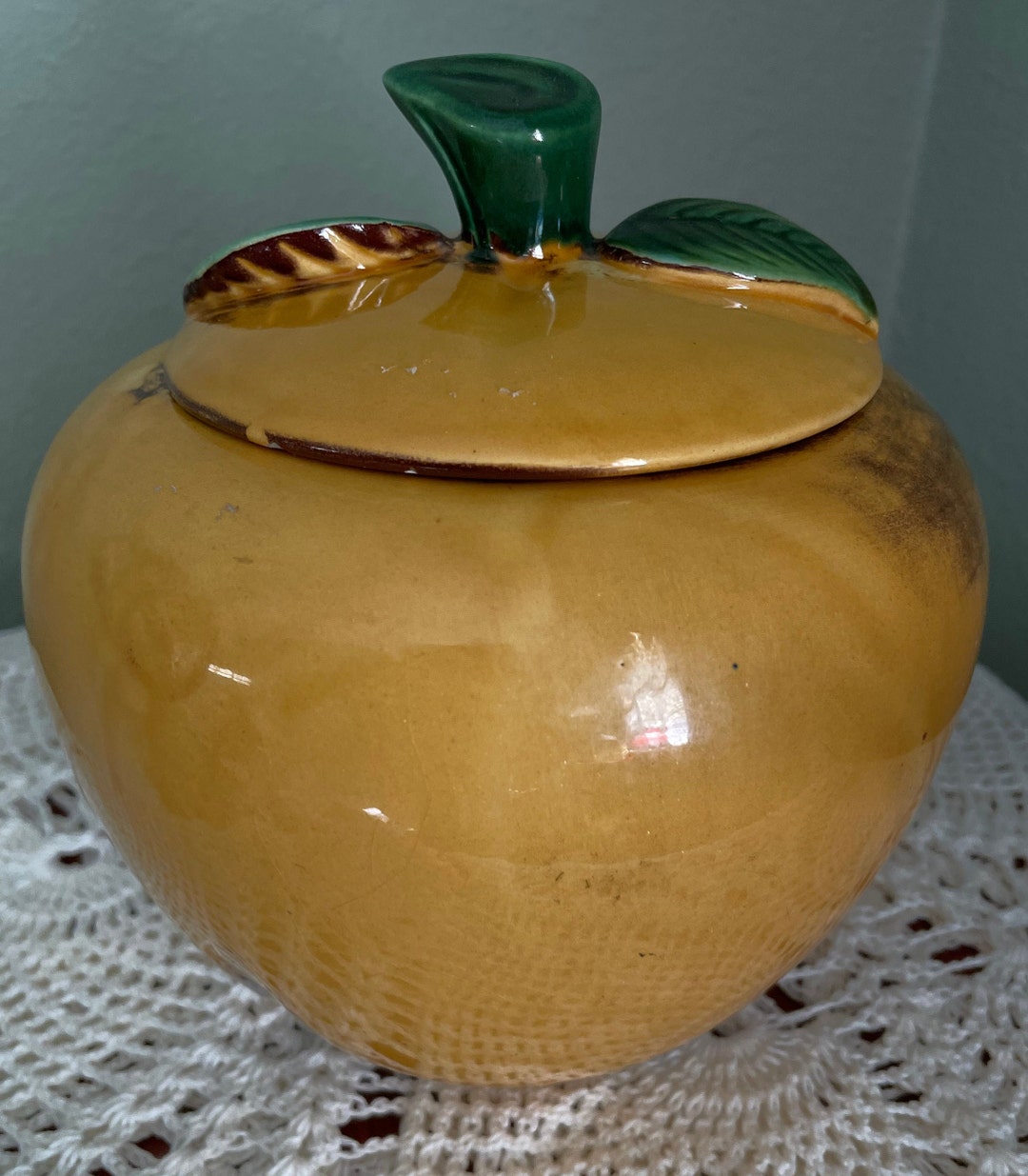 Vintage 1950s Ceramic Apple Cookie Jar - Etsy