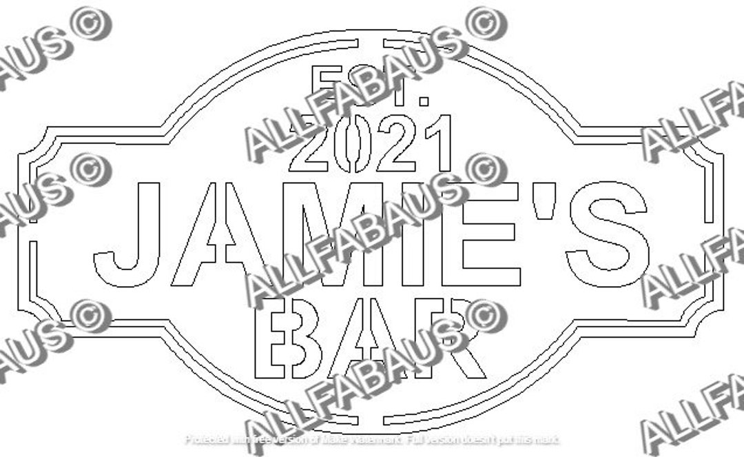 DXF File Bar Sign Digital File Only - Etsy