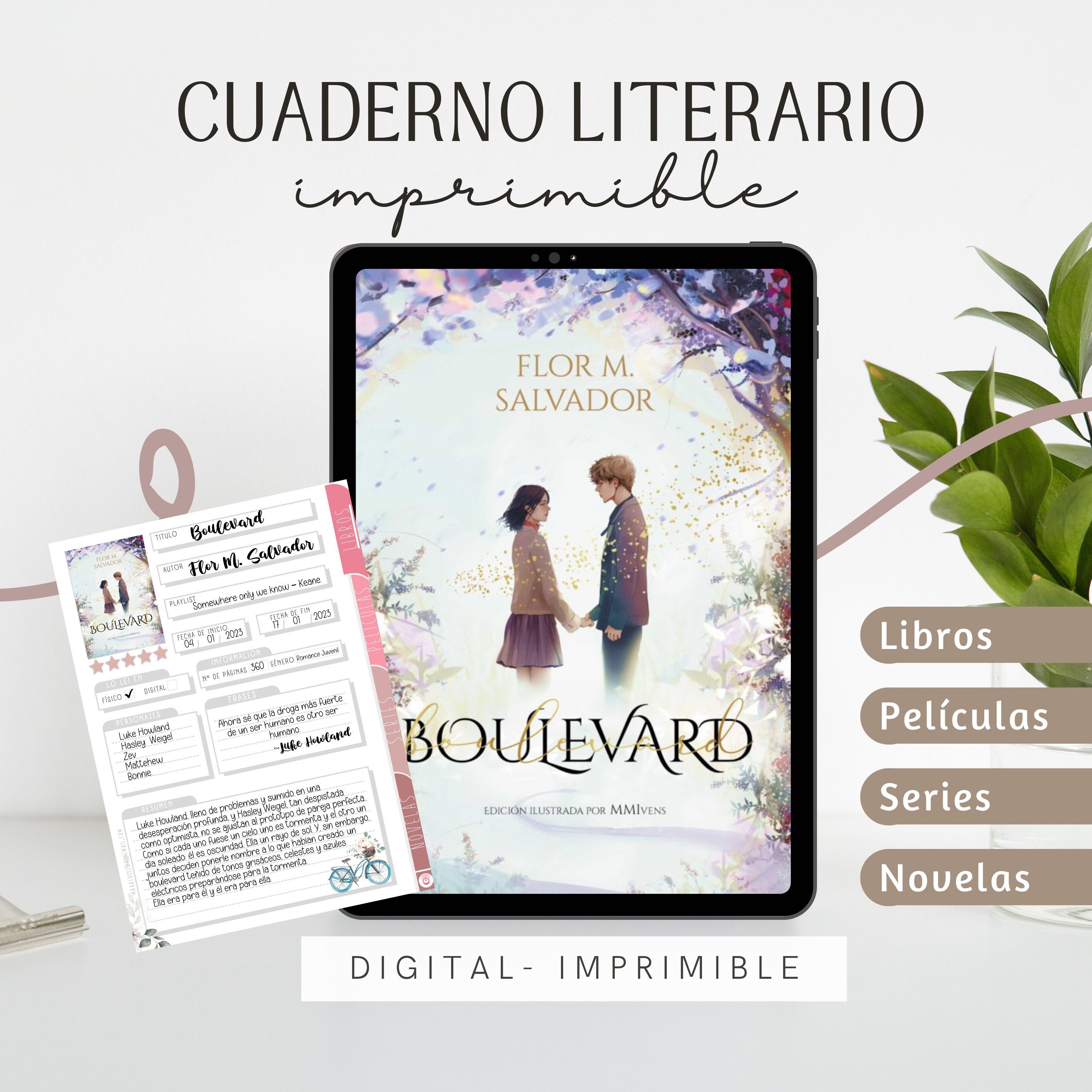 CUADERNO LITERARIO digital e imprimible | Libros | Películas | Series ...
