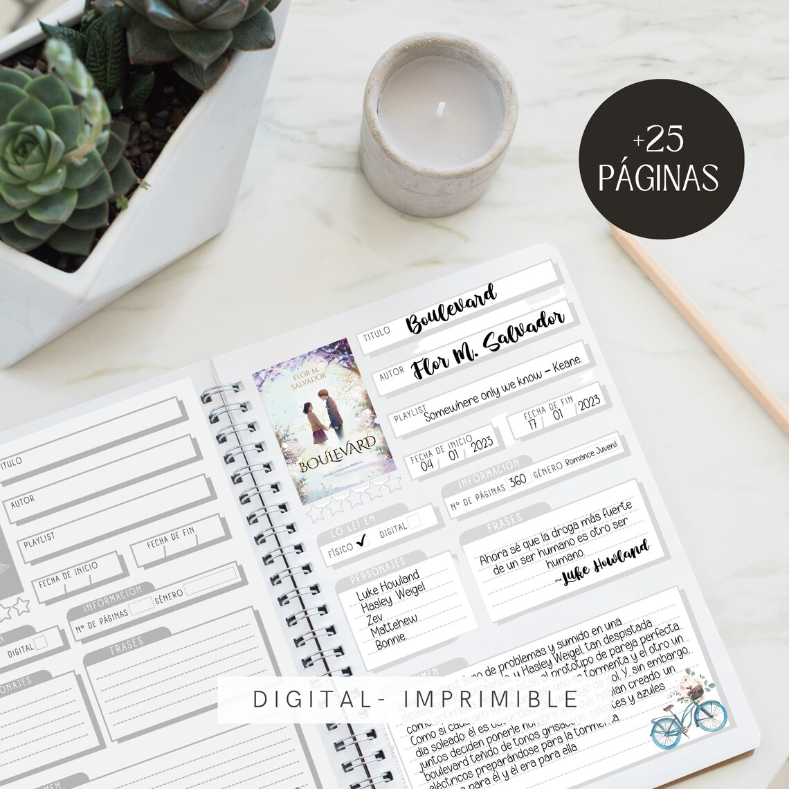 CUADERNO LITERARIO digital e imprimible | Libros | Películas | Series ...