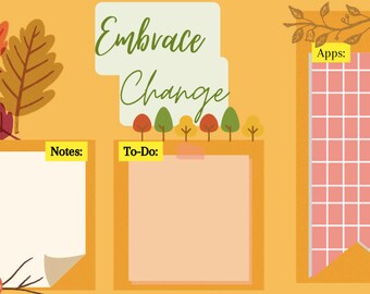 Fall Desktop Wallpaper Organizer - Etsy