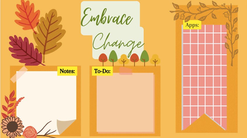 Fall Desktop Wallpaper Organizer PNG - Etsy