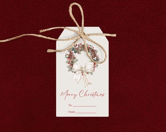 Editable Christmas Gift Tag, Christmas Tree, Favor Tags, Gift Labels ...