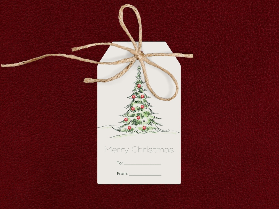 Editable Christmas Gift Tag, Christmas Tree, Favor Tags, Gift Labels ...