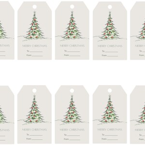 Editable Christmas Gift Tag, Christmas Tree, Favor Tags, Gift Labels ...