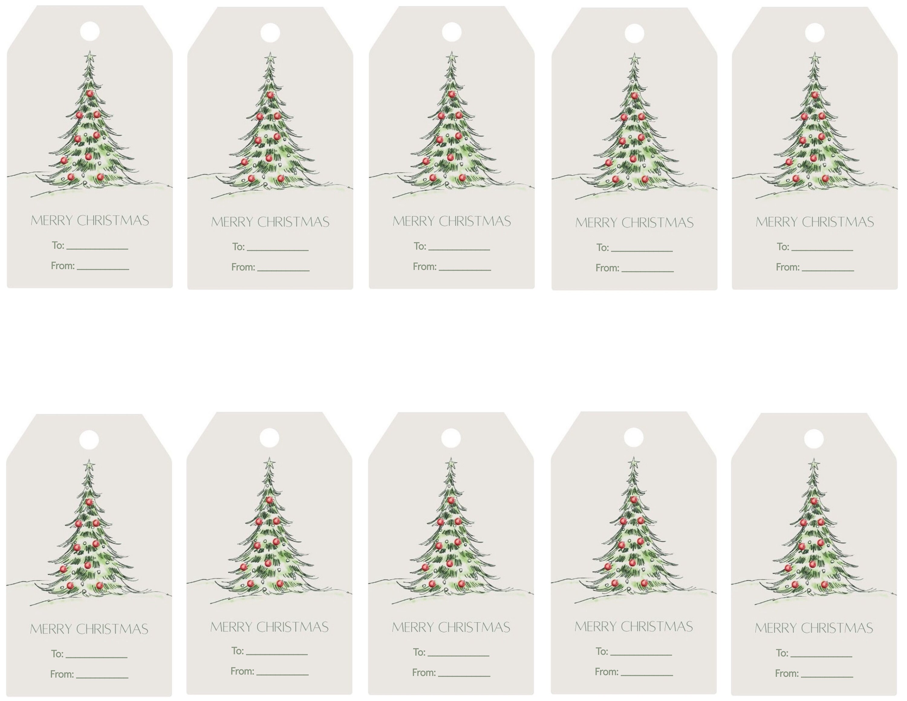 Editable Christmas Gift Tag, Christmas Tree, Favor Tags, Gift Labels ...