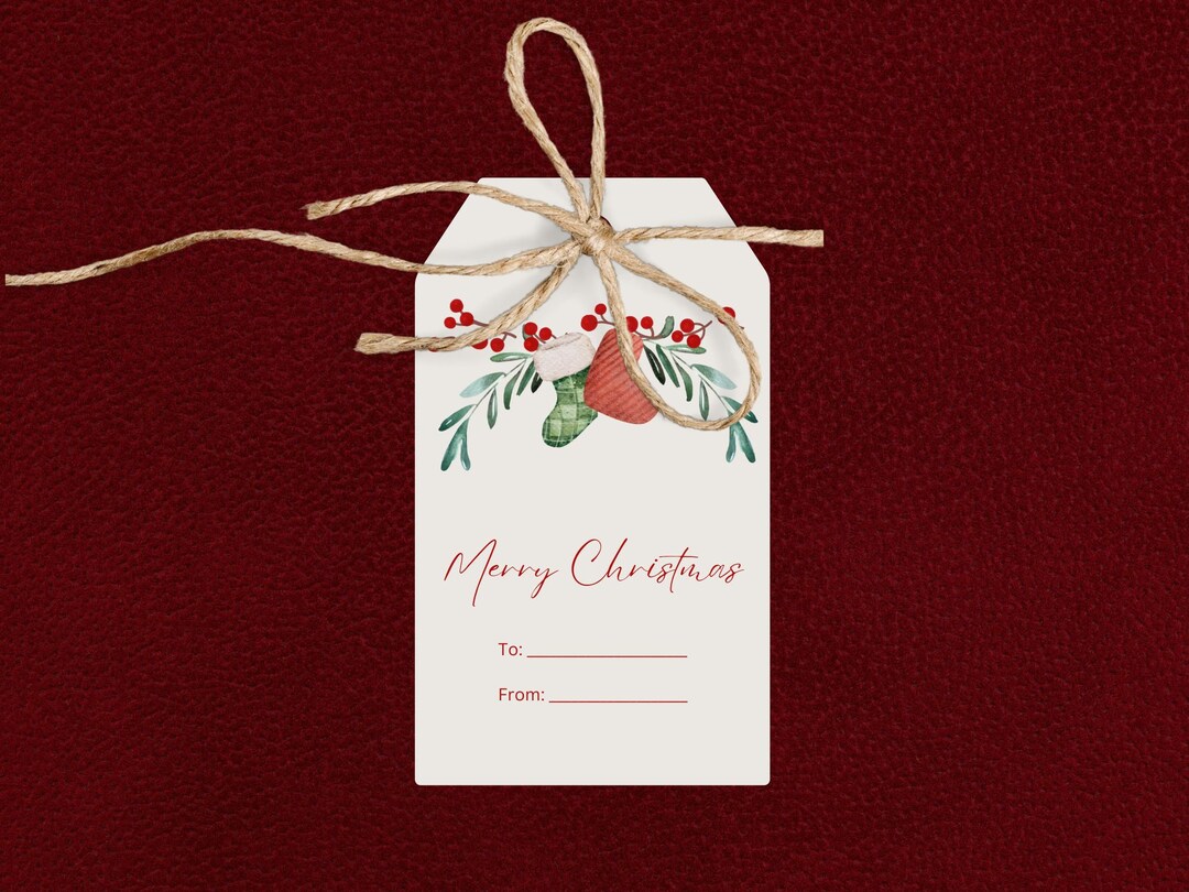 Editable Christmas Gift Tag, Stockings, Favor Tags, Gift Labels, Corjl ...