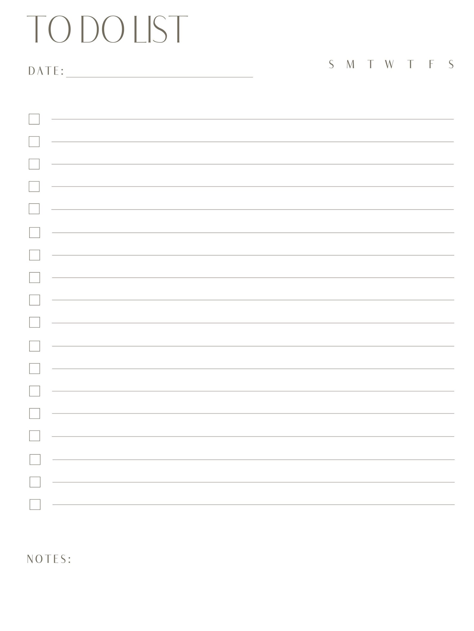 Modern to Do List Digital Checklist Template - Etsy