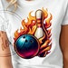 Flaming Bowling Ball and Pin PNG, Flaming Bowling Ball Sublimation ...