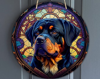 Rottweiler Stained Glass Pattern Digital Download - Etsy