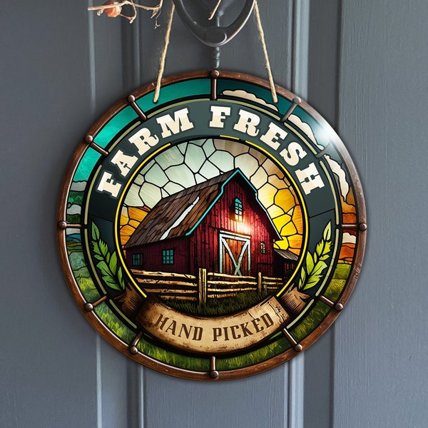 Stained Glass Farm Scene - Etsy