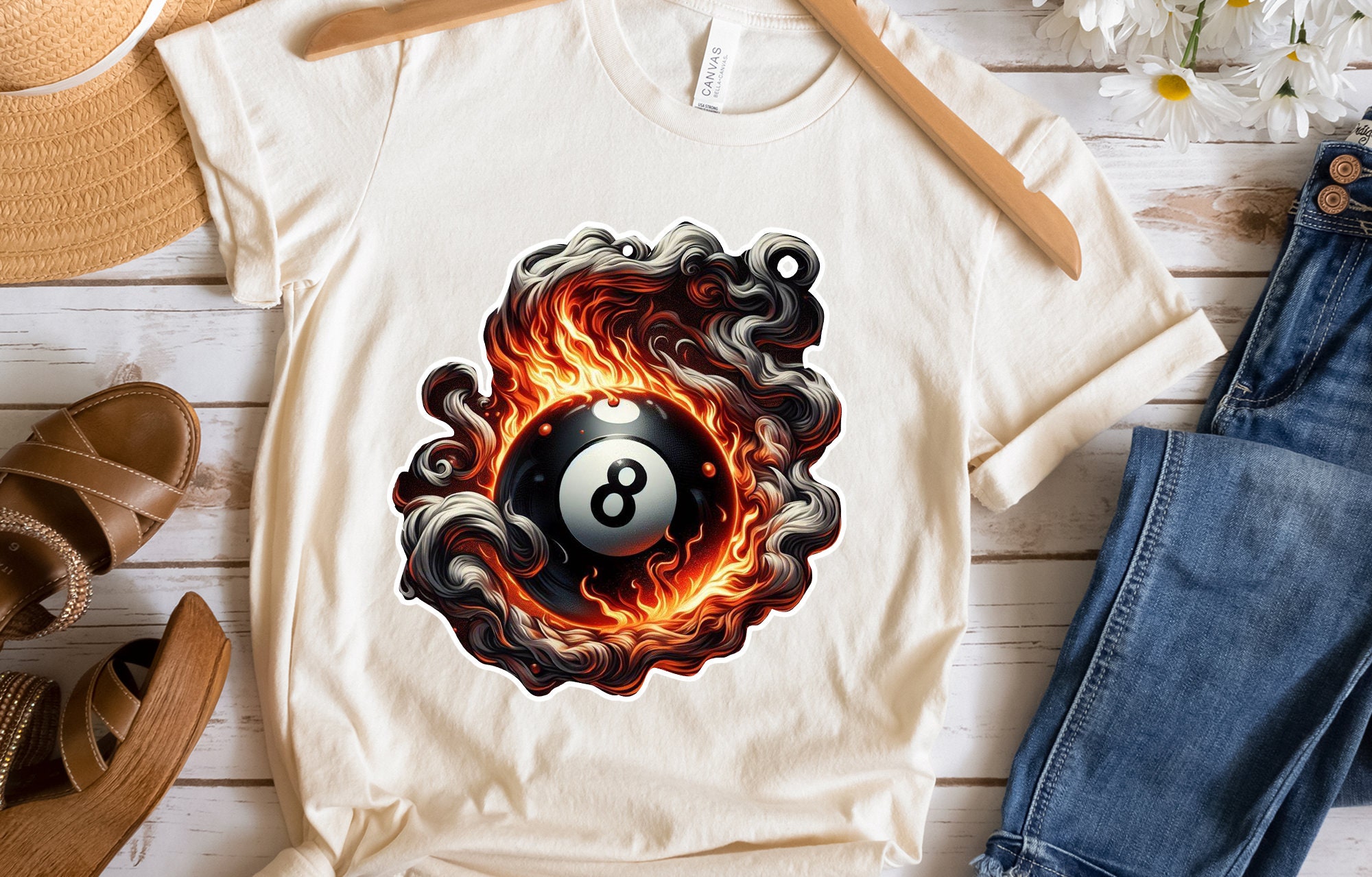 Flaming Eight Pool Ball Png, Billiards Ball With Fire and Smoke ...