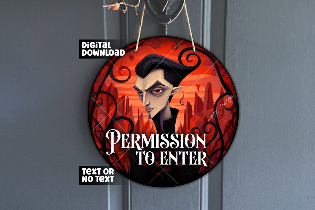 Cartoon Dracula Faux Stained Glass Door Hanger - Elegant Vampire Wreath ...