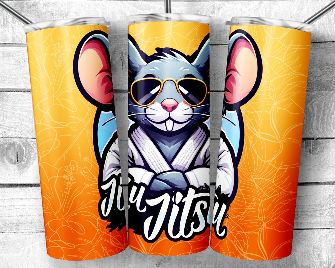 Cartoon Jiu Jitsu Mouse 20oz Skinny Tumbler Sublimation Png, Anime BJJ ...