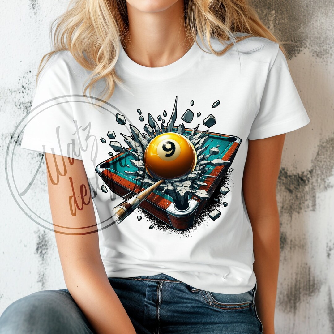 9 Balls Breaking Out Png, Billiards Ball Busting Out Sublimation Design ...