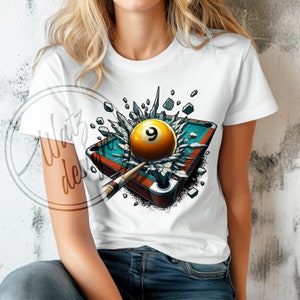 9 Balls Breaking Out Png, Billiards Ball Busting Out Sublimation Design ...