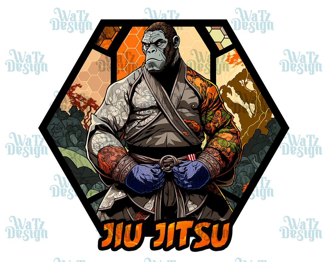 Jiu Jitsu Ape Png, Brazilian Jiu Jitsu Ape Stained Glass Jungle ...