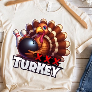 Cartoon Turkey Bowling Pins Png, Gobbler With Bowling Pins Sublimation ...
