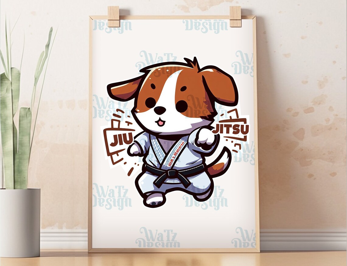 Jiu Jitsu Dog PNG - Puppy Brazilian Jiu Jitsu BJJ Design - Jitz Action ...