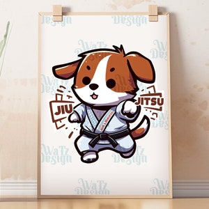Jiu Jitsu Dog PNG - Puppy Brazilian Jiu Jitsu BJJ Design - Jitz Action ...