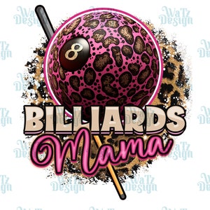 Billiards Mama Png, Girl Pink Eight Ball Sublimation Design, Pink ...