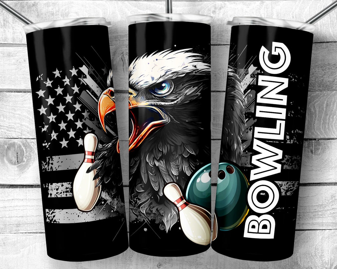 Vintage Bowling Eagle 20oz Skinny Tumbler Sublimation Design,retro ...