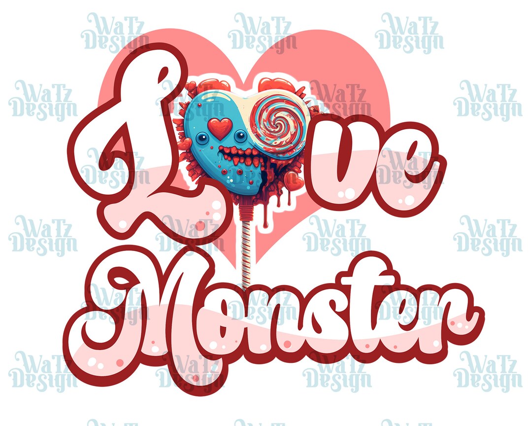 Love Monster Png, Monster Valentine Sublimation Design, Love Monster ...