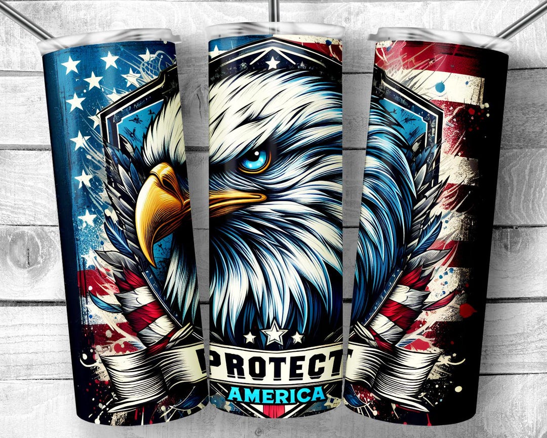 Protect America Eagle Design | Law Enforcement Tumbler Wrap | Patriotic ...