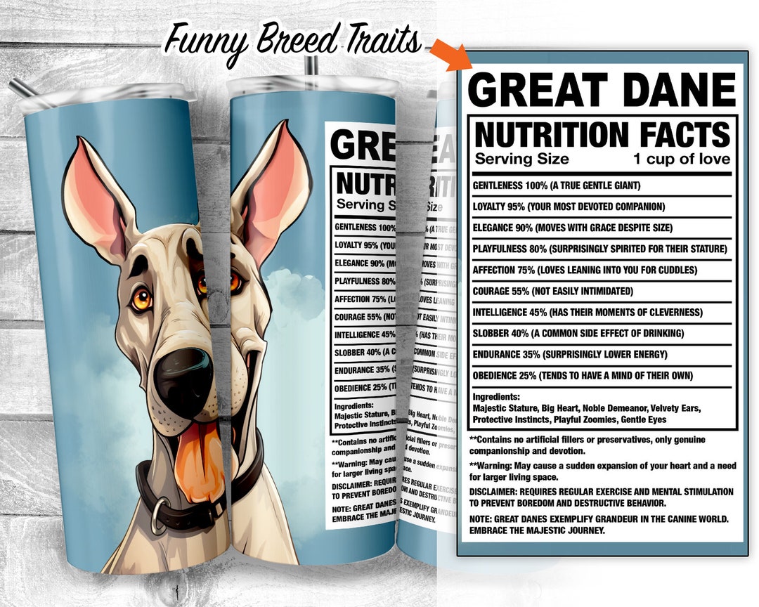 Great Dane 20oz Skinny Tumbler Design, Gentle Giant Dog Facts, Dane Dog ...