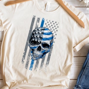 Police Flag Patriotic PNG | American Flag on Skull Png | Officer Skull ...