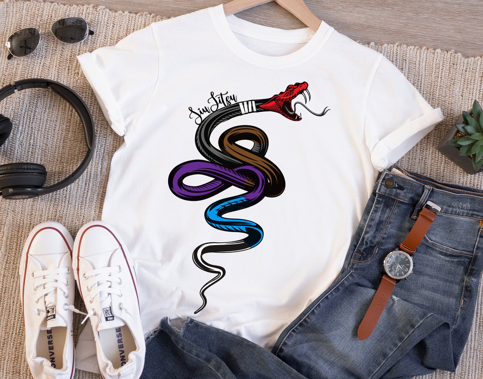 Jiu Jitsu Snake Belt Colors Sublimation Design, Viper Belt Jiu Jitsu ...