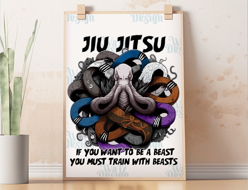 Jiu Jitsu Belts Octopus Png, All Belts Octopus Bjj Design, Train With ...