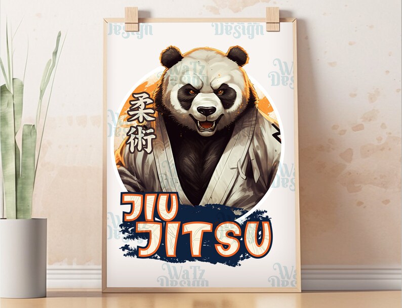 Jiu Jitsu Panda Png, Bjj Growling Panda Sublimation Design, Train ...