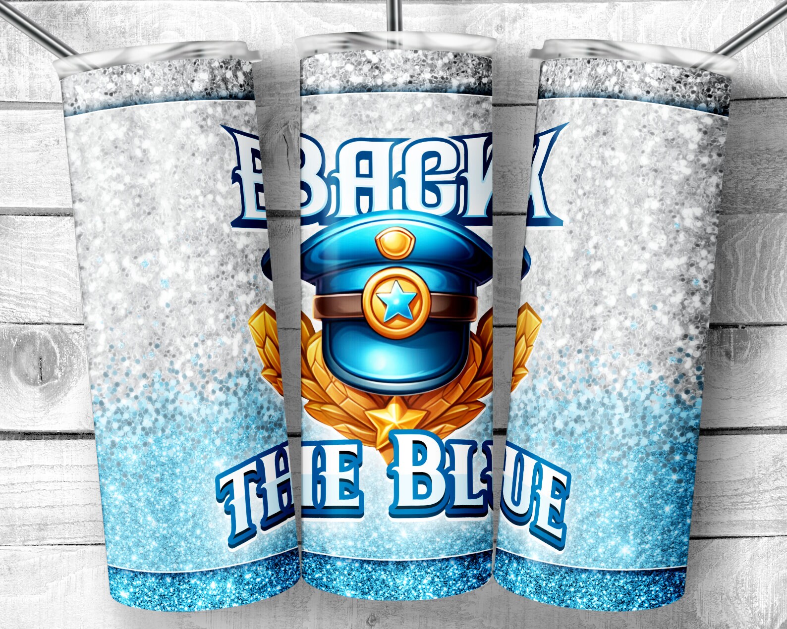Law Enforcement Back the Blue 20oz Skinny Tumbler Design | Patriotic ...