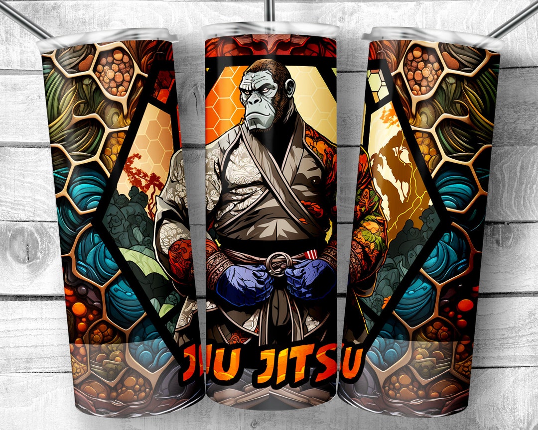 Jiu Jitsu Ape 20 Oz Skinny Tumbler Sublimation Brazilian Jiu Jitsu Ape ...