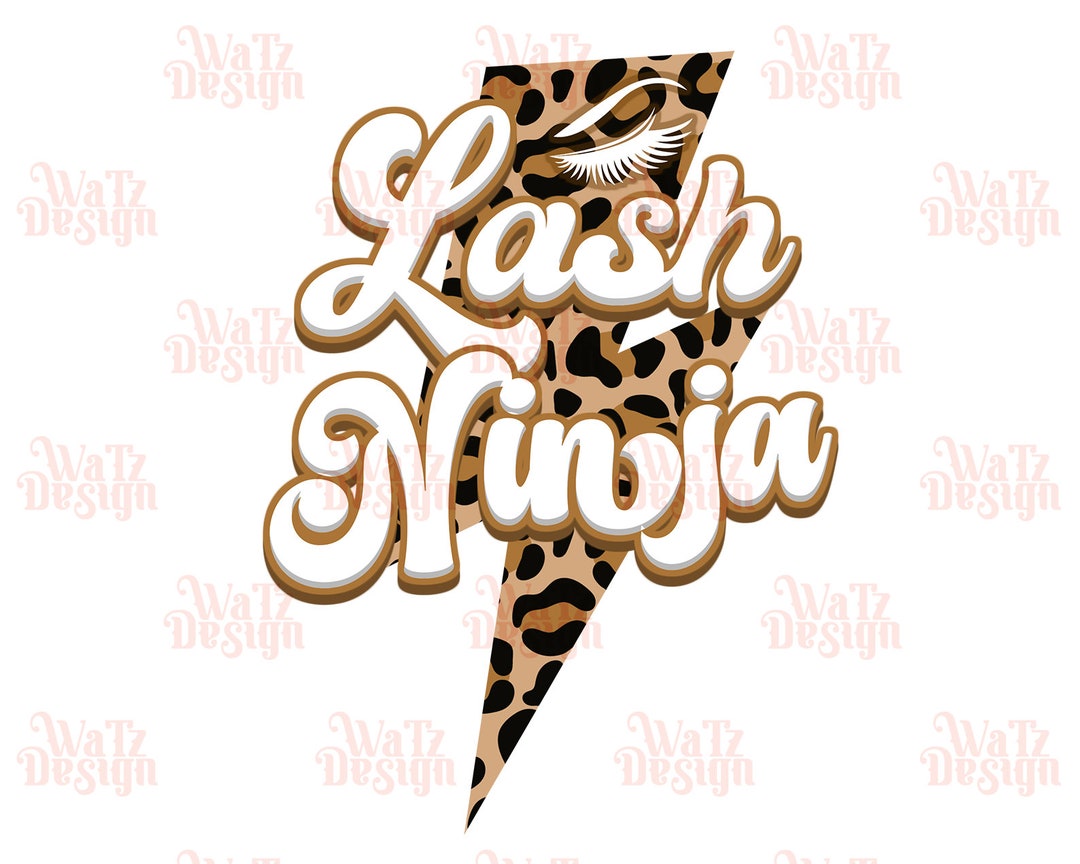 Cheetah Print Lash Ninja Bolt for Lash Techs PNG, Lash Boss, Volume ...