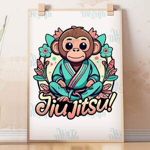 Jiu Jitsu Chibi Ape PNG - Monkey Brazilian Jiu Jitsu BJJ Design - Jitz ...