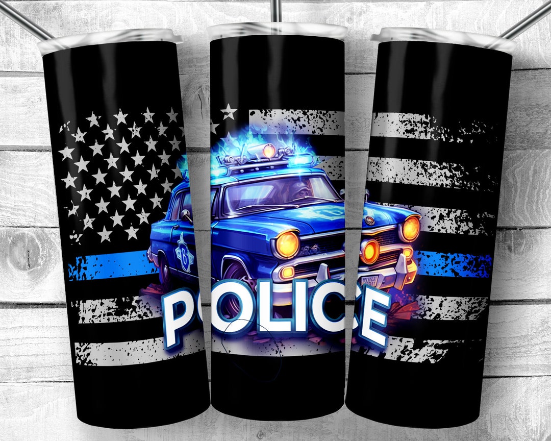 Police Car 20oz Skinny and Tapered Tumbler, Thin Blue Line Police ...