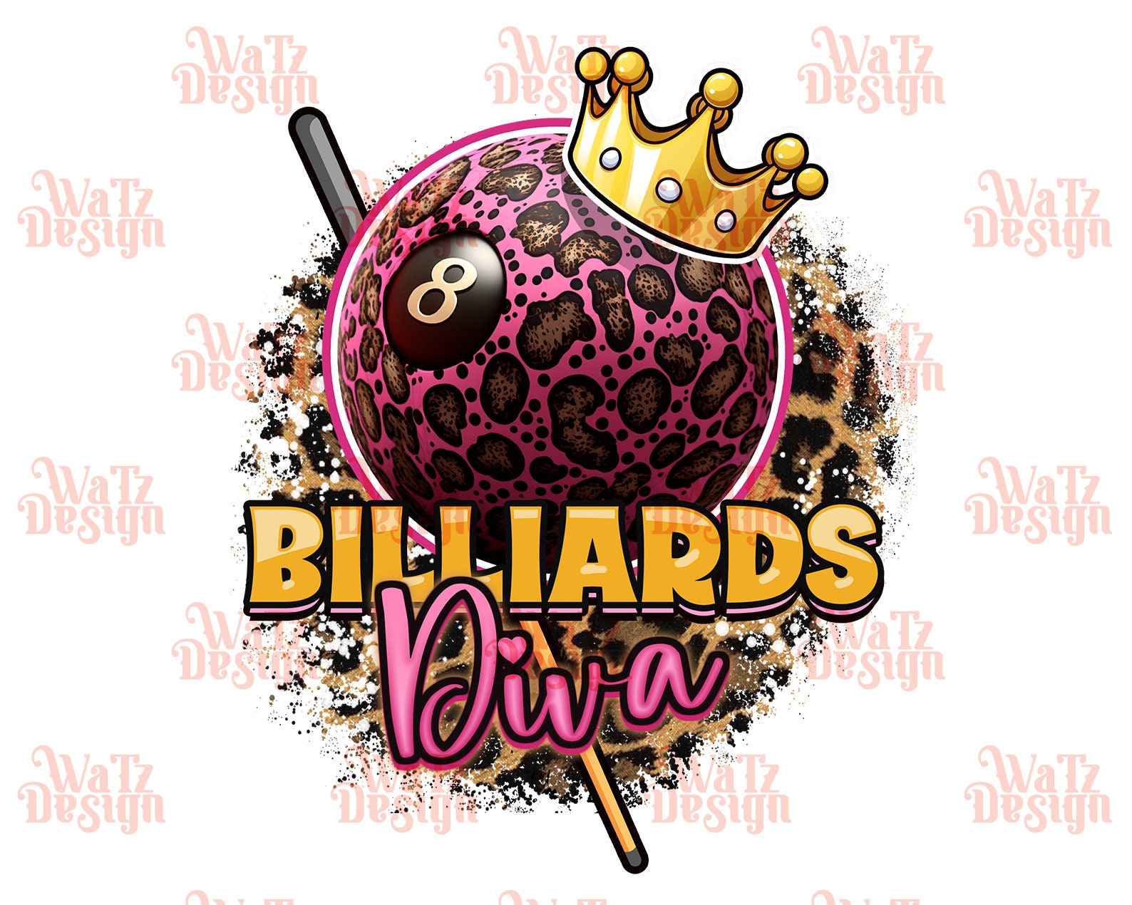 Billiards Diva Png, Girl Pink Eight Ball Sublimation Design, Pink ...
