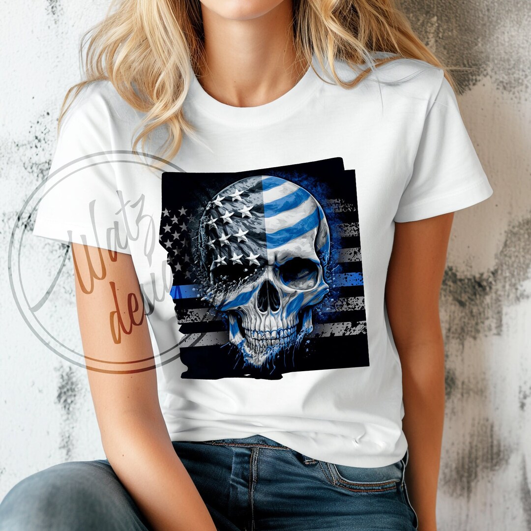 Police Flag Patriotic Skull Png,american Flag on Skull Png, Officer ...