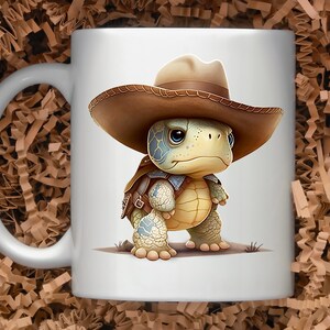 Cute Cowboy Turtle PNG - Western Themed Baby Tortoise Sublimation ...