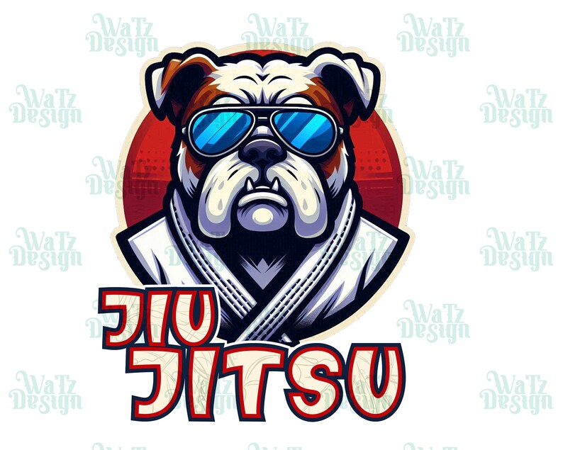 Jiu Jitsu Bulldog Png, Bjj Dog in Shades Sublimation Design, Brazilian ...