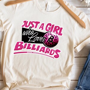 Just a Girl That Loves Billiards Png, Girl Pink Eight Ball Sublimation ...